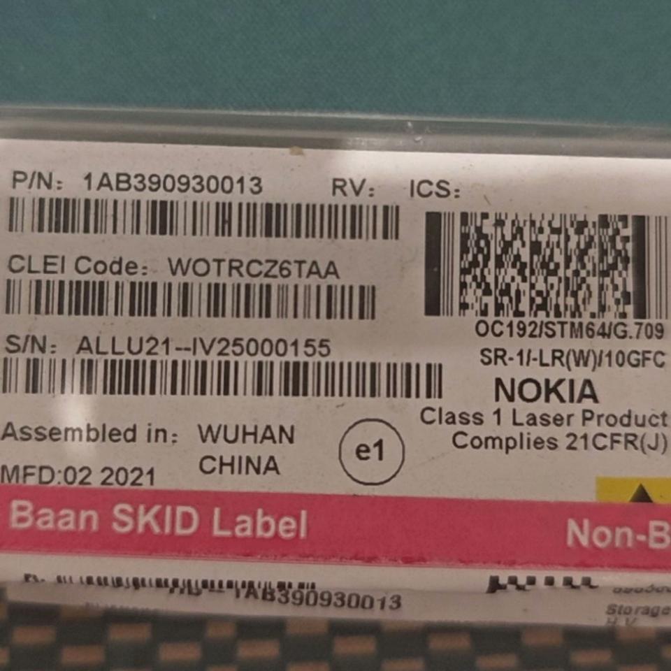 Alcatel-Lucent-Nokia-1AB390930013-WOTRCZ6TAA-SFP Module-OC192/STM64/G ...